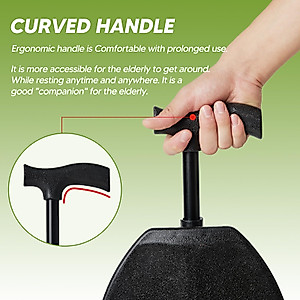 Doctor.Roo Walking Cane with Seat, Lightweight Walking Stick for Seniors, Anti-Slip Sturdy Seat Cane, While Walking and Convenience for Sitting