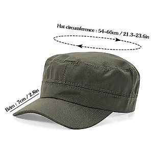 XYIYI Army Green Unisex Cotton Basic Cadet Army Cap Everyday Military Style Hat