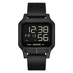 NIXON Heat A1320 - Digital Watch for Men and Women - 100M Water Resistant Exercise Workout - Custom 38 mm LCD Display, 20mm PU Band
