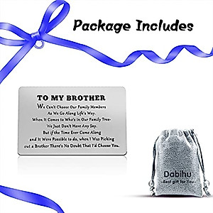 To My Brother Gifts Brother Engraved Wallet Card Brother Gift from Sister Brother Christmas Birthday Gifts for Big Brother Little Brother Step Brother Wedding Retirement Graduation Gift Family Present