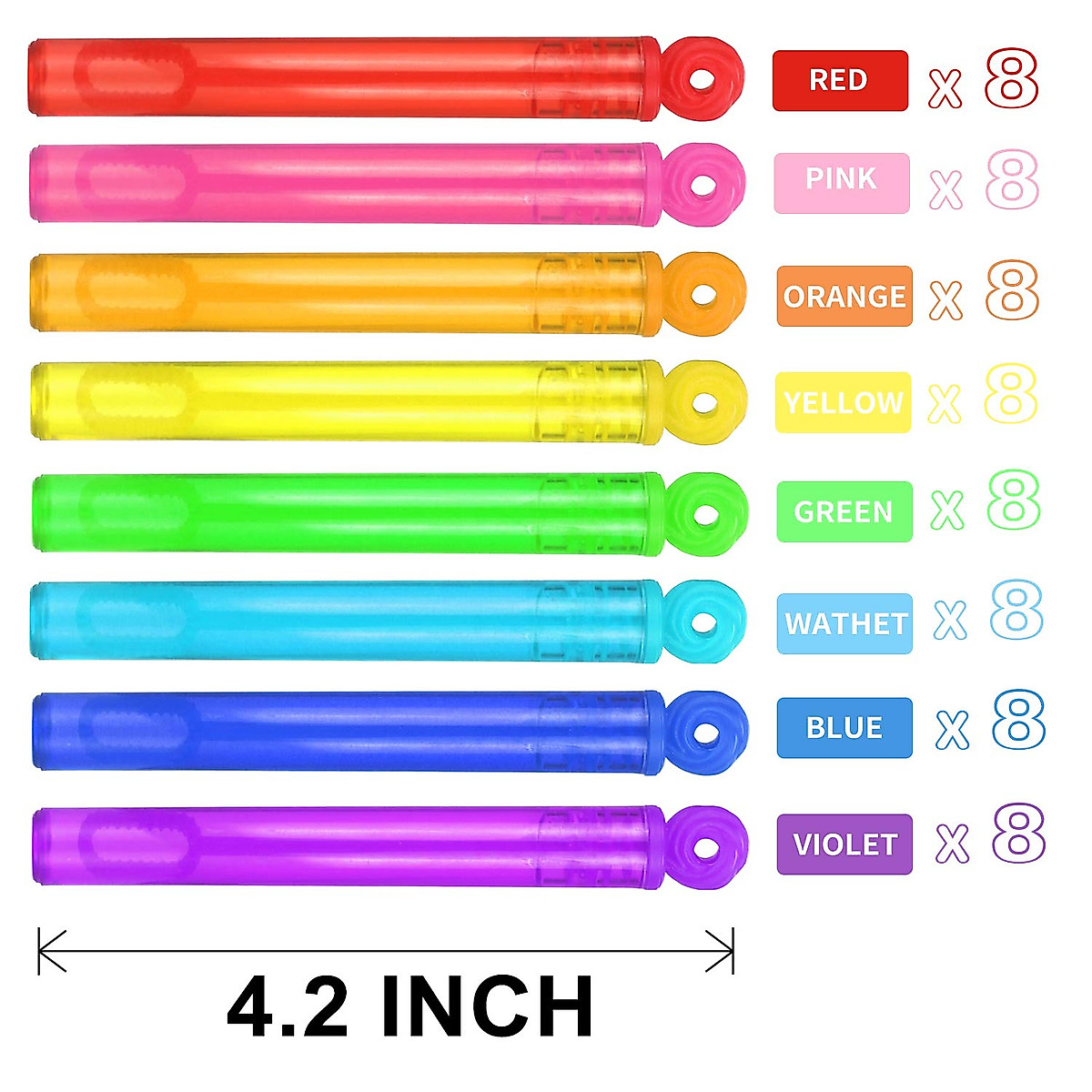 Bubble Wands Party Favors Pack of 64, Mini Neon Bubble Wands | Odor-Free Non-Toxic Kids’ Bath Toy/Birthday Treats Bubble Maker Toys for Kids | Outdoor Summer Events & Celebration Toy Gift