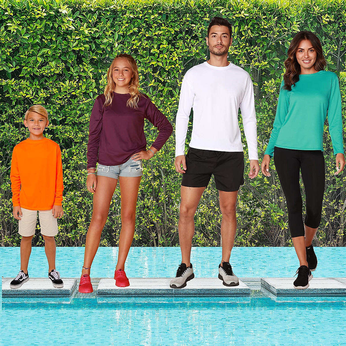 INGEAR Rash Guard Long Sleeve Swim Shirt for Men UPF 50+ Sun Protection, Quick Dry, Moisture Wicking, Light Weight, Long Sleeves Shirt for Outdoor Sports (Neon Orange, 3X)