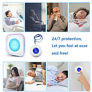 LIOTOIN Wireless Caregiver Pagers Call Button Nurse Alert System Call Bell Call Light Alert Button for Home/Elderly/Patients/Disabled 3 Transmitters 3 Plugin Receivers (600+ft Operating Range)…