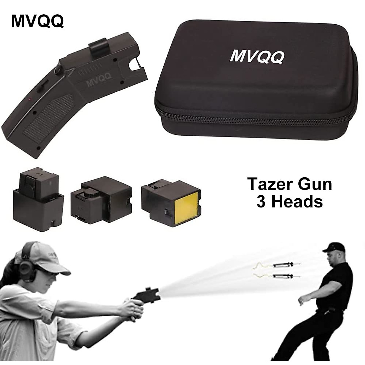 MVQQ Safety Remote Electric Shock Stun Gun Flashlight Tools Stick Distance for Women Self Defense Outdoor Rechargeable