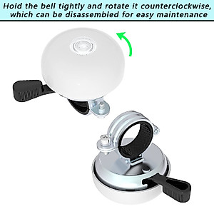 Greallthy Bike Bell Classic Bike Bells for Adults Kids, Bicycle Bell for Handlebars Adult, Loud Sound Beach Cruiser Mountain Bike Bell Accessories.