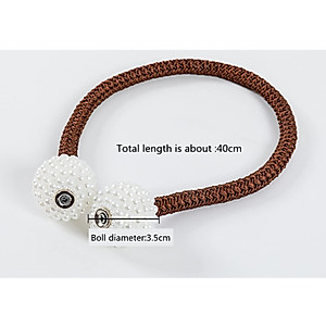 Magnetic Curtain Tiebacks Clips Curtain Buckles Holdbacks Binding Weaving Tie Band 2 Pieces for Home Office Decorative (Gold)