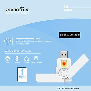 CAC Card Reader, DOD Military USB Common Access CAC Card Reader USB CAC Reader Smart Card Reader Compatible with Windows, Mac OS and Linux