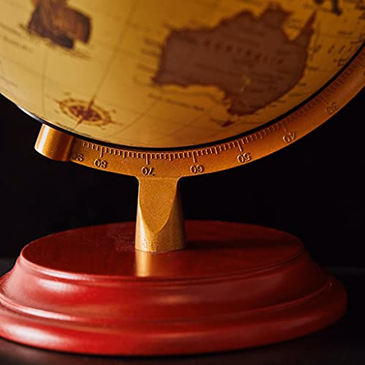 geographic globe Vintage 9.8 Inch Diameter World Globe Antique Desktop Globes Illuminated World Globe With Wooden Stand Built In LED For Kids world globe gift (World Globe) (World