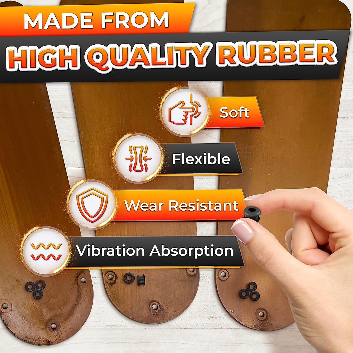 18 Pcs Rubber Grommet Kit for Hunter Ceiling Fan Parts - Grommets for Hunter Fan Blade Grommets Spare Kit - Ceiling Blade Rubber Washers