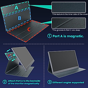 Upperizon Portable Monitor 15.6 Inch 1080P FHD HDR IPS Travel Screen HDMI USB-C Portable Monitor for Laptop MacBook PC Surface Xbox PS4/5 with Cover, VESA Compatible