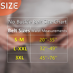 【4 Pcs】No Buckle Stretch Belt for Women and Men Elastic Waist Belt Invisible Belts for Jeans Pants (4Pcs Set A, L-XXL:Waist Size 32''-49'')