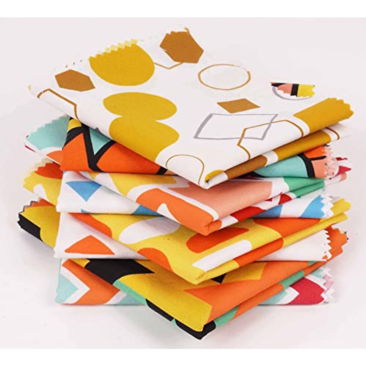 Soimoi 8 Pc Fat Quarter Bundle, Geometric Abstarct Collection Print 18"x 22" DIY Patchwork- 100% Cotton Pre-Cut Quilting Fabric Multicolor