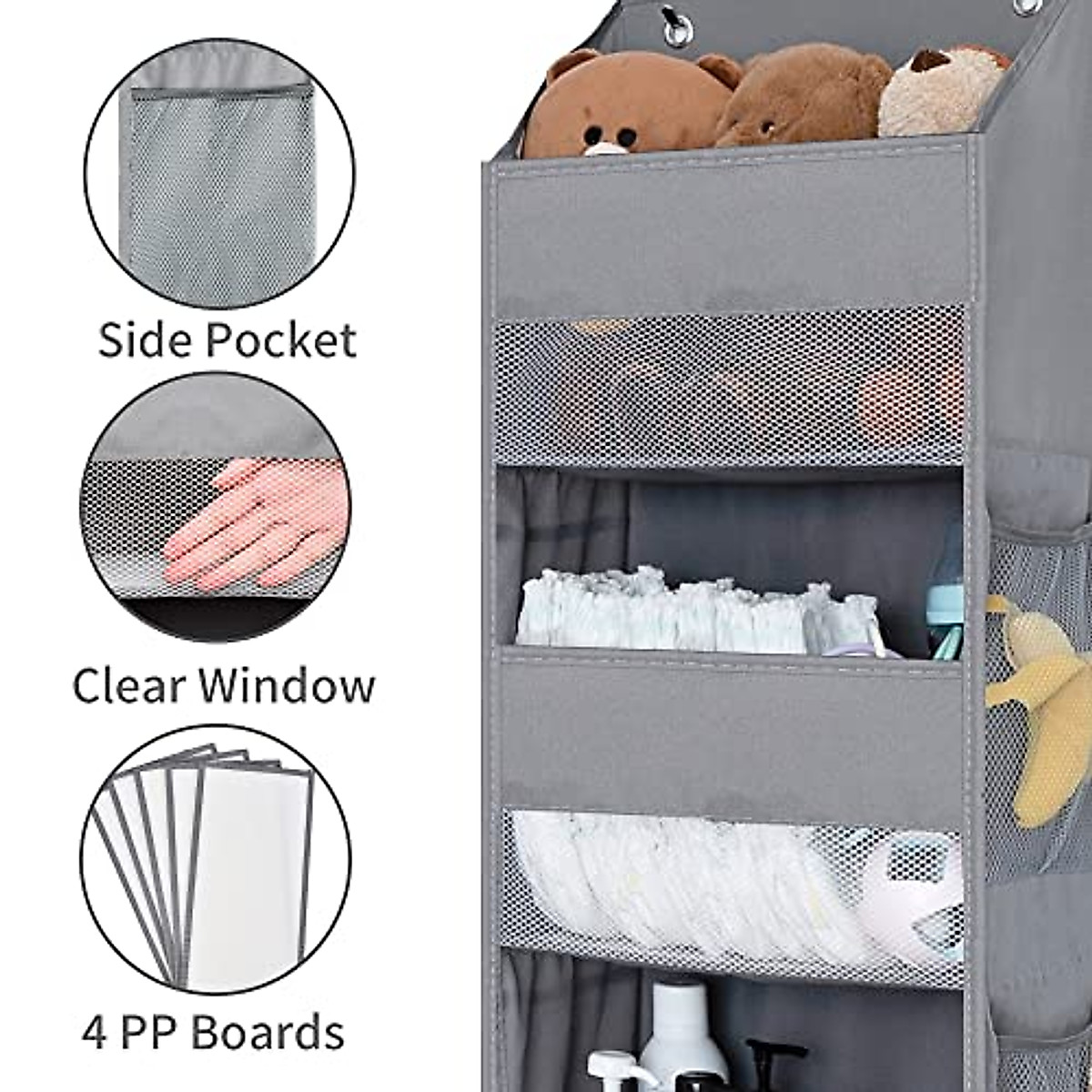 GRANNY SAYS Bundle of 1-Pack Hanging Organizer with Pockets & 1-Pack Closet Hanging Shelves