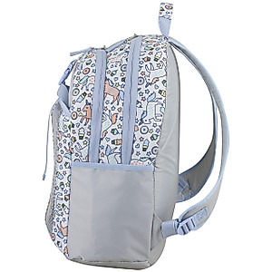 FUEL Lunch Backpack Set Teens Student Water Resistant Bookbag Bag Soft Reusable Insulated Cooler Lunch Box Thermal Travel Office Lunch Bag, Light Blue Magic Donuts