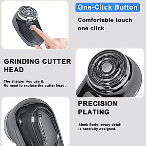 Ssoiew Mini Shaver, Portable Electric Razor for Men, Waterproof & Pocket Size, Wet & Dry, USB Rechargeable, Compact & Portable Travel, Powerful Shaver for Men (Silver)