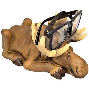 Whimsical Lazy Moose EyeGlasses Holder Stand - Fun Glasses Keeper