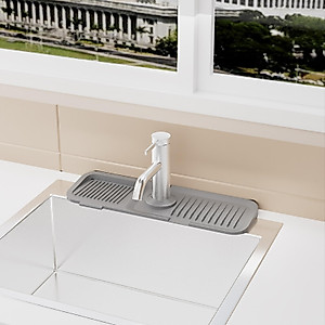 Kitchen Sink Splash Guard 5° Sloped, Silicone Draining Mat for Kitchen Sink, Faucet Mat For Kitchen Sink, Silicone Sink Splash Guard From Luxury Lineup