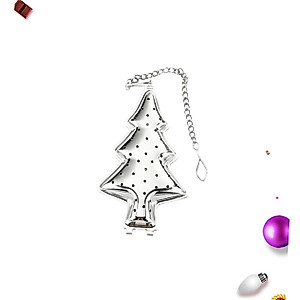 NOLITOY 2pcs Tea Ball Infuser Soup Strainer Stainless Steel Tea Infuser Tea Diffuser for Loose Tea Silver Tea Ball Metal Strainer Chic Tea Leaker Filter Ball Snap Christmas Tree