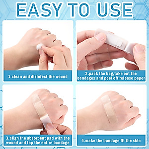 100 Pcs Silicone Adhesive Bandages Bulk Sensitive Skin Bandages Painless Removal Silicone Bandages for Sensitive Fragile Skin Elderly Painless Removal Delicate Sensitive Skin