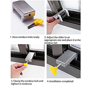 1PCS Door Window Lock Stopper Adjustable Thick Sliding Safety Anti theft, Children Security LockChild Plastic Steel Aluminium Free Rails Limit Window Door Anti Slip
