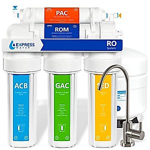 Express Water Reverse Osmosis Water Filtration System – 5 Stage RO Water Filter System with Faucet and Tank – Under Sink Water Filter – 100 GPD