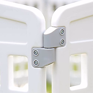 Lakanic 6 Panels Pet Fence Pen with Door Pet Dog Cat Puppy Playpen Small Animal Play Fence Pet Kennel Cage for Rabbits/Guineas/Dogs and Cats