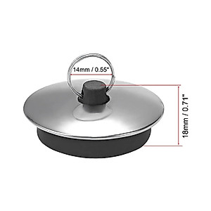 PRIMUZ 1pcs Rubber Sink Plug Drain Stopper Fit 40mm with Ring Compatible with Bathtub Kitchen Sink Strainer Stopper Laundry Sink Plug Drainage