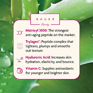 Collagen Peptide Complex Face Serum Anti Aging with Matrixyl 3000 and Hyaluronic Acid, Microneedling, Brightening, Hydrating and Skin Tightening for Glass Skin- DERMATOLOGIST TESTED