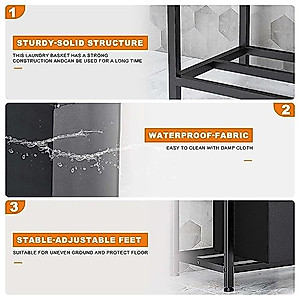 EnHomee 112L Laundry Sorter, Laundry Hamper 2 Section, Heavy Duty Laundry Basket with Washable Bags, Laundry Sorter with shelf, Hampers for Laundry Room Organization, Put-out Bags with Slide Rails