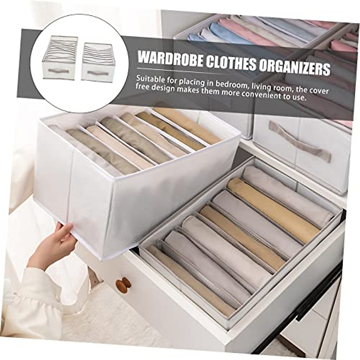 Holibanna 2pcs Folding Storage Box Clothing Drawer Dividers Drawers for Clothes Storage Boxes for Clothes 12 Grids Closet Organizer Clothes Drawer Organizer Cabinet Clothes Box Wardrobe Box
