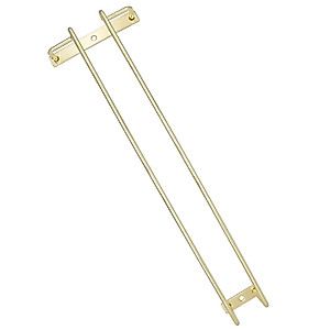 zoohot 14-Inch Gold Wine Glass Rack - Under Cabinet Stemware Wine Glass Holder for Bar Kitchen (1 Rows, 3 Pack)