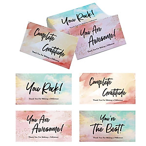 200 Pieces You are Awesome Greeting Cards Watercolor Thank You for Making a Difference Cards Appreciation Note Recognition Postcards for Staff Team Doctor Nurse Volunteer Teacher Students, Pink