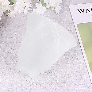 Luxshiny Chandelier Lamp Shades Glass Shade Replacement Bell Shaped Glass Shade Frosted Glass Lamp Shade Small Clip On Lampshade Pendant Light Cover for Table Floor Wall Lamp E27 Mini Lamp Shade