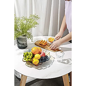 YITONGDA Tabletop Crystal Glass Fruit Plates Bowlfor Dessert Plate Cake Plate Glass Colorful Candy Snack Bowl,Art Glass Bowl Flower-shaped Design ，11 inch Diameter (Muti-color)