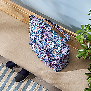 Vera Bradley Women's Cotton Vera Tote Bag, Terra Cotta Rose - Recycled Cotton, One Size