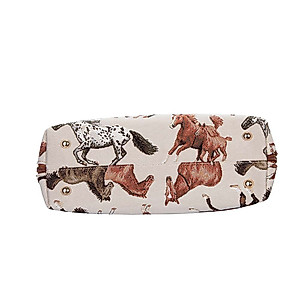Signare Tapestry Hand Shoulder Bag Cross Body Purses Handbag Satchel Bag for Women In Running Horse Design|CONV-RHOR
