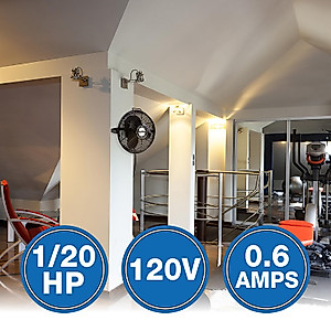 Air King 9314 14-Inch Industrial Grade High Velocity Multi Mount Fan,Black