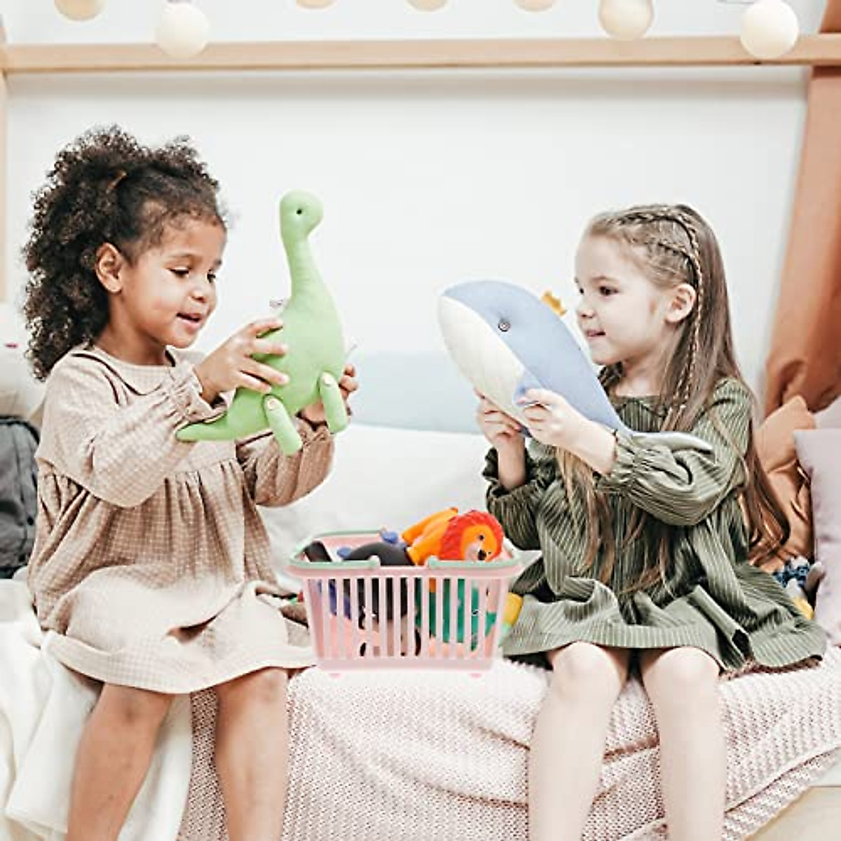 Toddmomy 3pcs Portable Shower Basket Grocery Baskets With Handles Small Basket with Handle for Organizing, Bathroom Kitchen Room Bedroom（Pink）