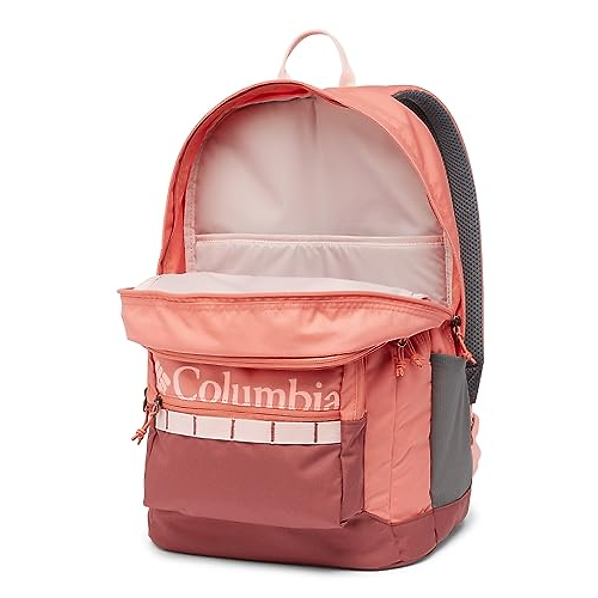 Columbia Unisex Zigzag 30L Backpack, Faded Peach/Beetroot, One Size