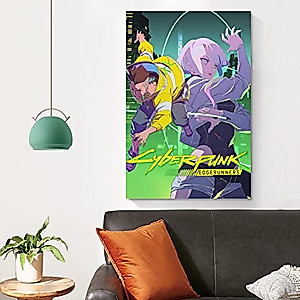 ChezMax Cyber Punk Edgerunners Anime Poster Canvas Art Poster and Wall Art Picture Print Modern Family Bedroom Decor Posters 12x18inch(30x45cm)