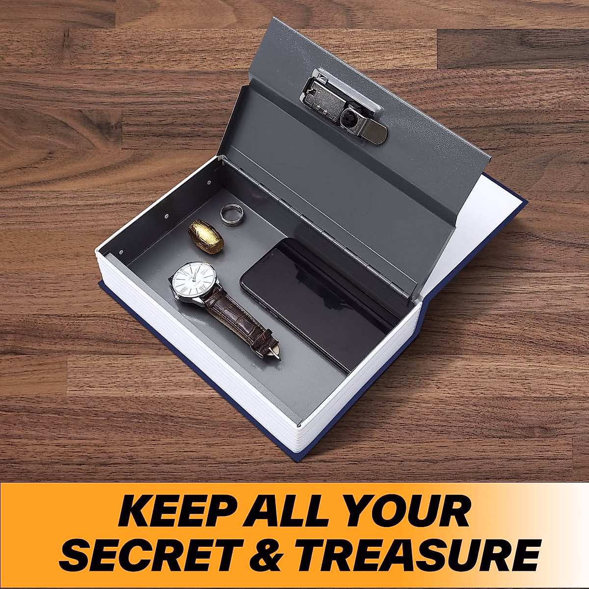 Book Safe Box Secret Lock: Ohuhu Upgraded Dictionary Diversion Money Hiding Fake Storage Key Hide Combination Concealment Disguise Hollow Books Jewelry Cash Bookshelf Lockbox Christmas Gifts
