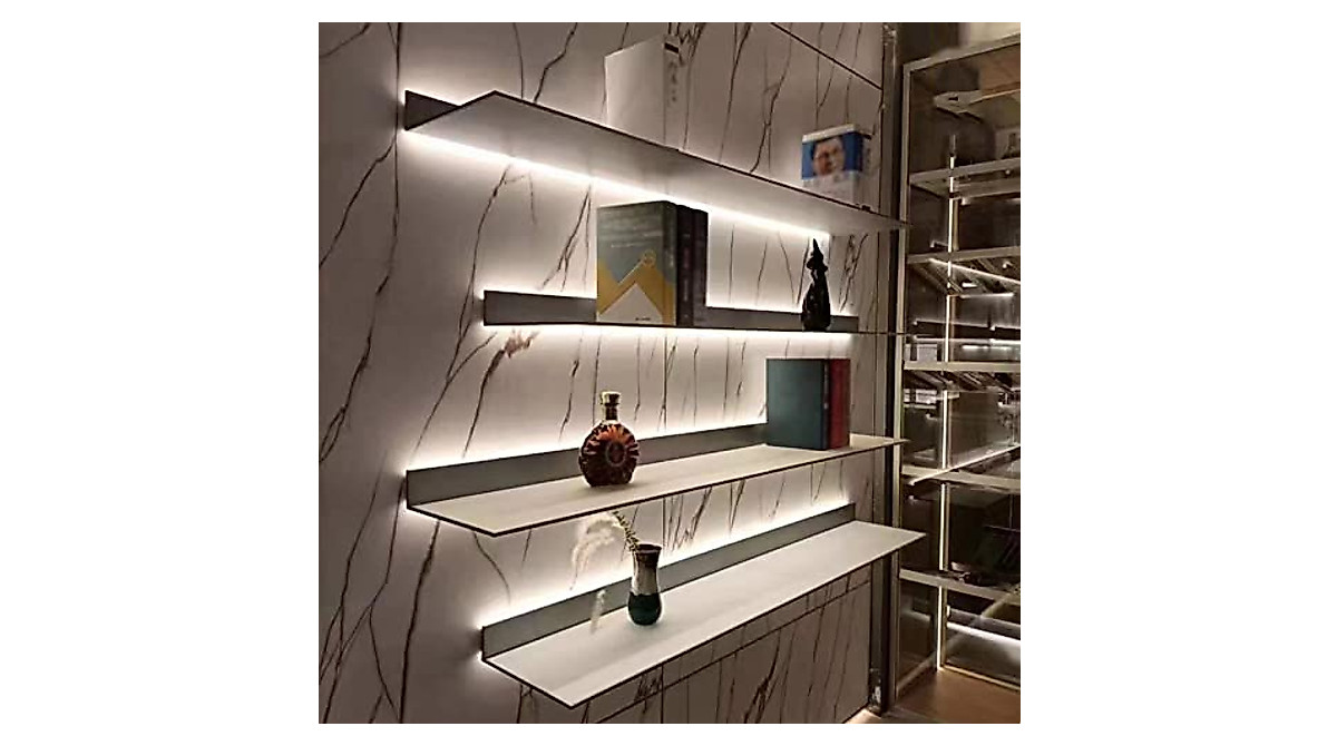 SLVUAFRN Floating Display Shelf with LED Light | Stylish Wall Mount