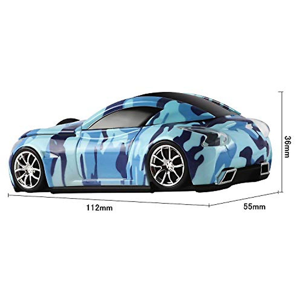 Usbkingdom 2.4GHz Wireless Mouse Sport Car Shape Mobile Optical Gaming Mouse with USB Receiver 1600DPI 3 Buttons for PC Laptop Computer (Navy Blue)