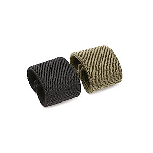 JASGOOD Nylon Canvas Web Belt Elastic Loop Keeper for 1.5inch Wide Belt(set of 2) (Black+Khaki)