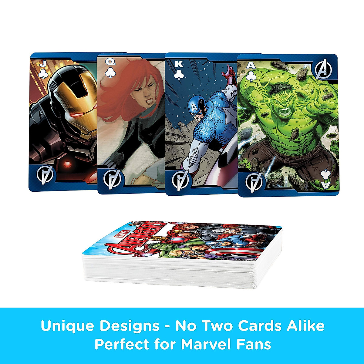 AQUARIUS Marvel Avengers Playing Cards - Avengers Themed Deck of Cards for Your Favorite Card Games - Officially Licensed Marvel Comics Merchandise & Collectibles