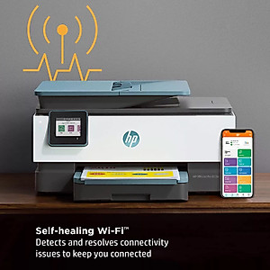 HP OfficeJet Pro 8028e All-in-One Wireless Color Inkjet Printer, Print Copy Scan Fax, Auto 2-Sided Printing, 20 ppm, 2.7" Color Touchscreen, Self-Healing Wi-Fi, W/MD Cable