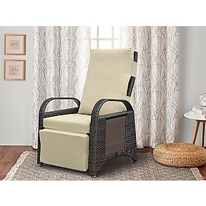 Skypatio Outdoor Recliner Chair Set of 2 PE Wicker Adjustable Backrest Patio Recliner Chair with Side Table Outdoor Reclining Chairs