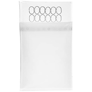 Amazon Basics Water Resistant 8-Gauge PEVA Shower Curtain Liner with Metal Grommets and Plastic Shower Hooks - 72" x 72", White