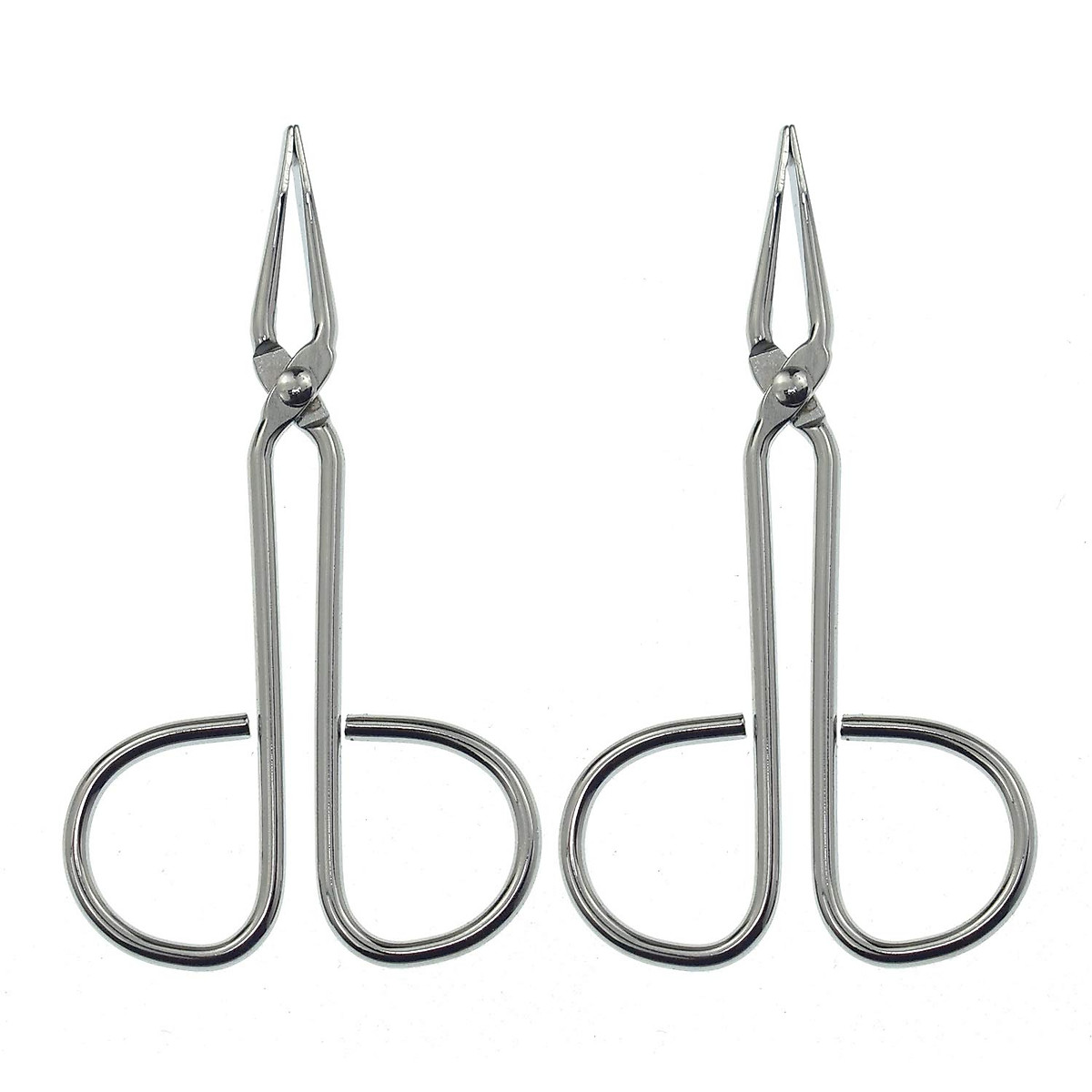 Motanar (2 Pack) Scissors Shaped Eyebrow Tweezers Clip - Flat Tip Tweezers Hair Plucker for Hair and Eyebrows Personal Care Multicolor (Silver & Straight)