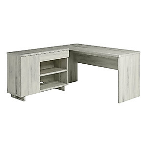Sauder Select Engineered Wood Desk in Haze Acacia/Natural Finish
